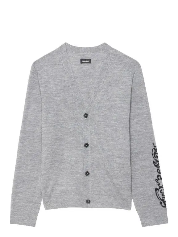 Zadig&Voltaire Remi Wool Cardigan - Gris Chine