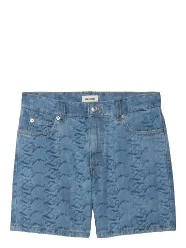 Zadig&Voltaire Cotton Laser Motif Shorts - Light Blue