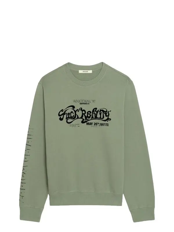 Zadig&Voltaire Cotton Sweatshirt With Flocked Print - Tea