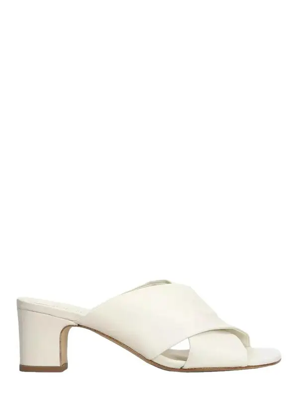 JULIE DEE Criss-cross Leather Mules - Neutrals