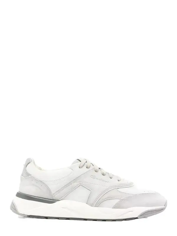Santoni Panelled Leather Sneakers - Grey