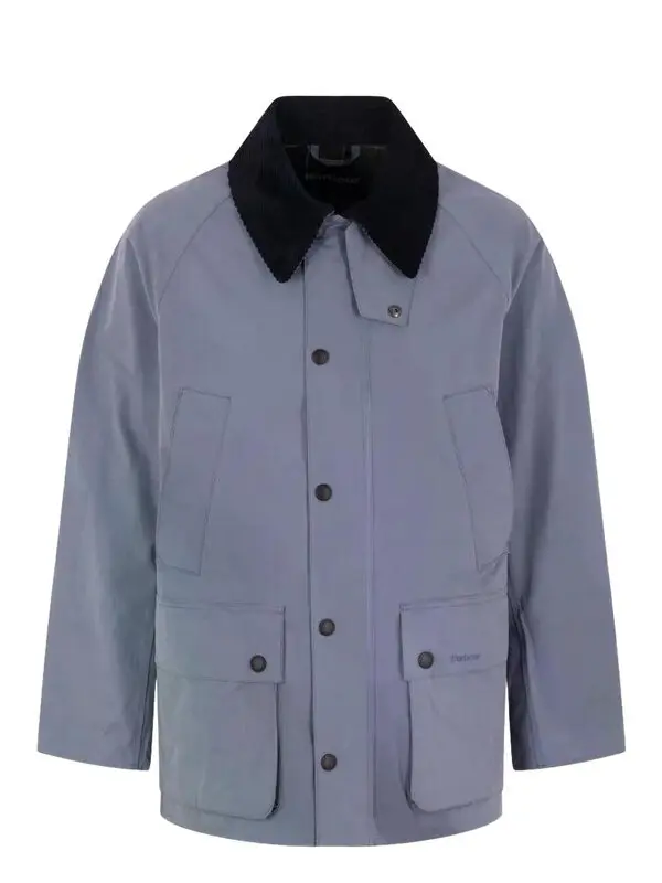Barbour Bedale Waxed Cotton Jacket With Corduroy Collar - Blue