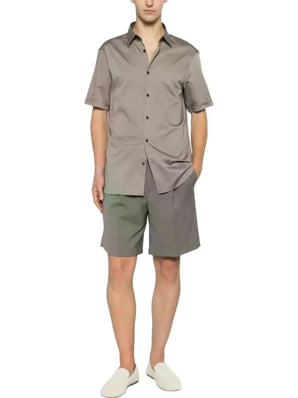 Emporio Armani Short-sleeve Button-down Shirt - Grey