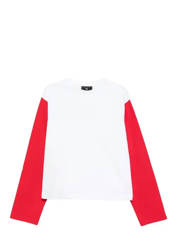 LII Colour-block Long-sleeve T-shirt - White