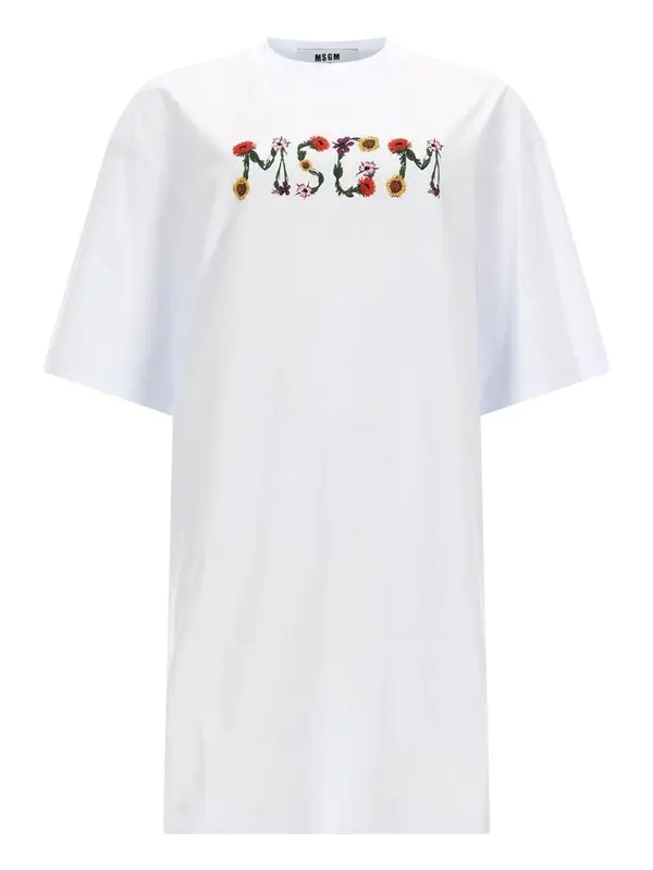 MSGM T-shirt With Floral Logo - White
