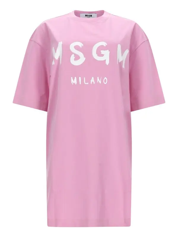 MSGM Logo T-shirt Dress - Pink