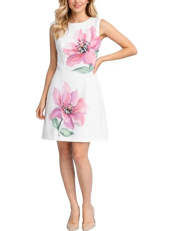 NANCY YANG Floral Print Mini Dress - White