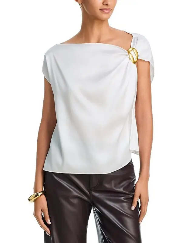 L'Agence Driselle Scarf Top - Ivory/gold