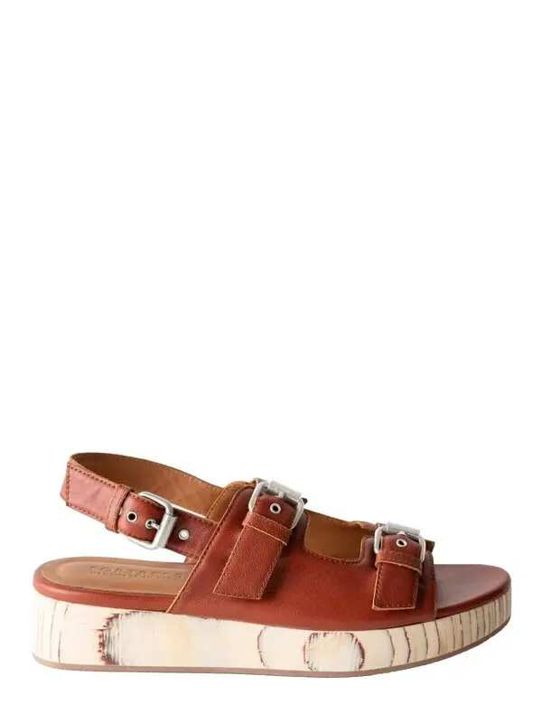 FORTRESS Leja Flatform Sandal In Cedar Nappa - Brown