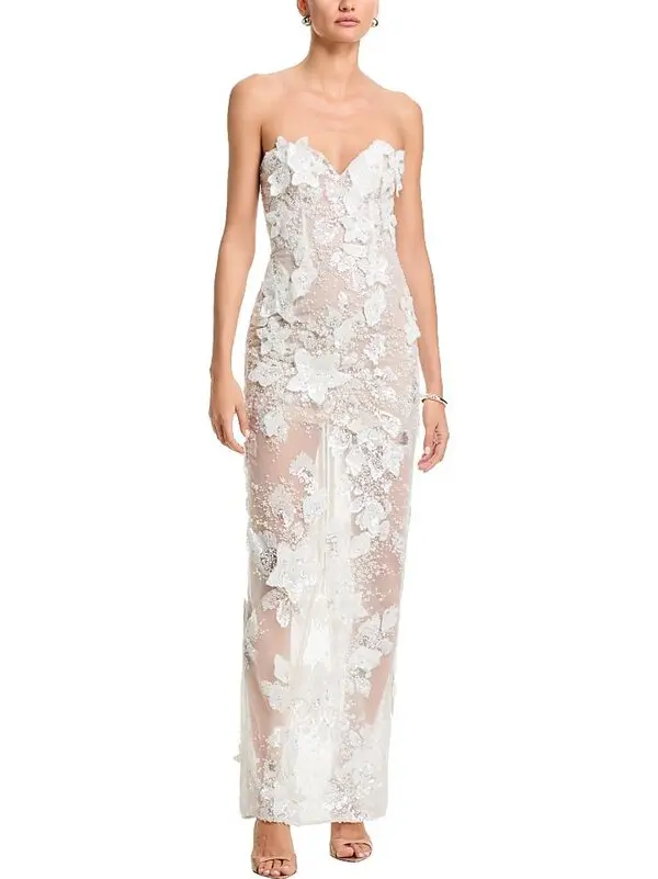 BRONX AND BRONCO Dahlia Strapless Maxi Dress - White