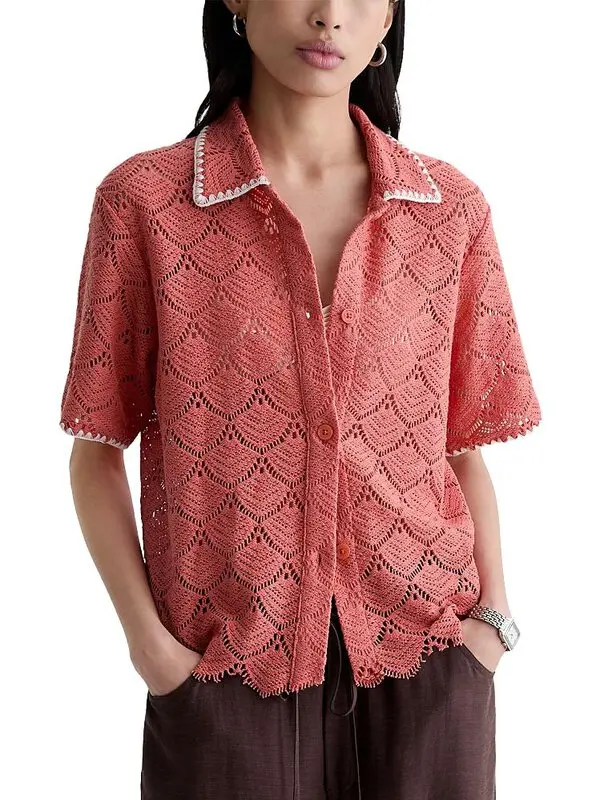 Ag Kaylee Lace Shirt - Orange Spritz