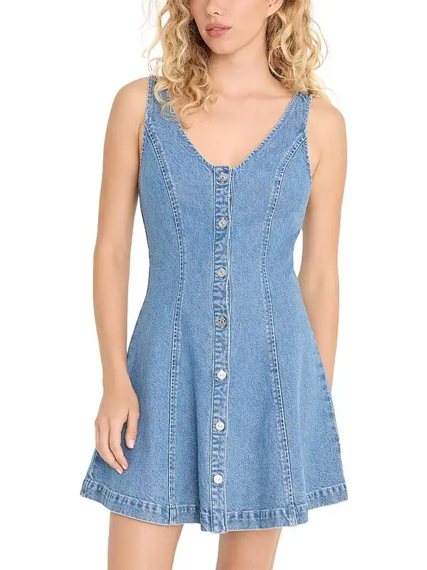 Good American Flouncy Denim Dress - Indigo