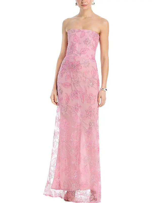 SAU LEE Courtney Embellished Gown - Rose Pink