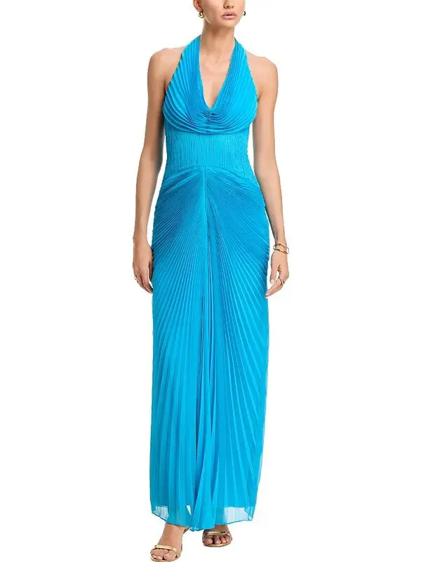 AMUR Enly Pleated Ruched Gown - Azura