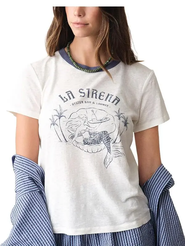 Marine Layer La Sirena Vintage Tee - Antique White