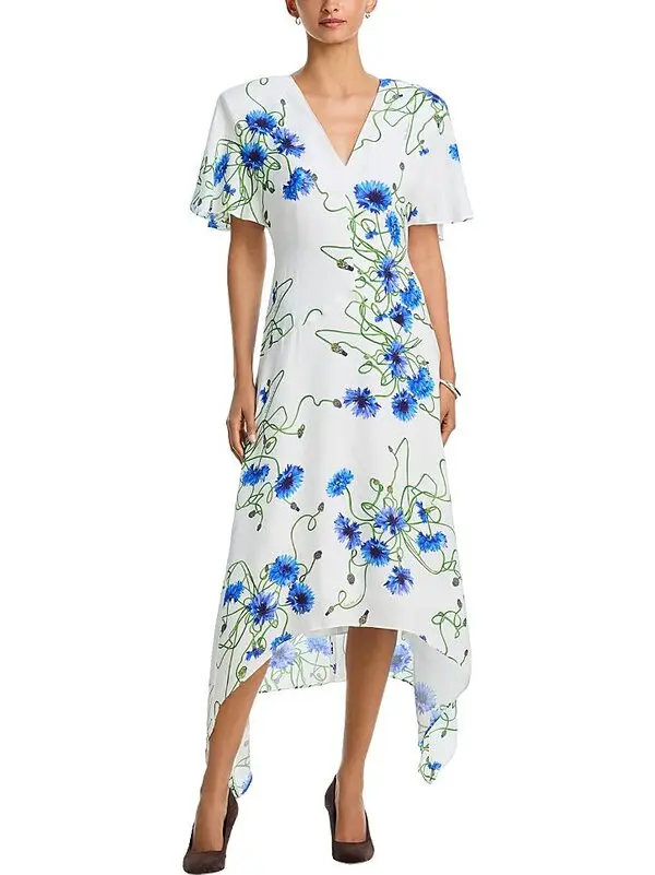 Stella McCartney Floral Print Midi Dress - Cornflower