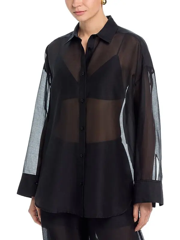 BY MALENE BIRGER Derris Soft Organza Shirt - Black