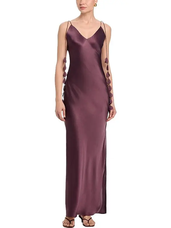 BY MALENE BIRGER Pascale Silk Slip Maxi Dress - Aubergine