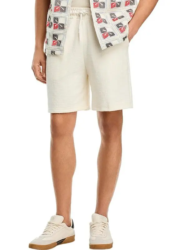 LES DEUX Stripe Jacquard Shorts - Eggnog White