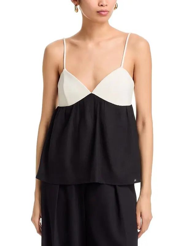 French Connection Phoebe Combo Alicia Strappy Top - Porcelain
