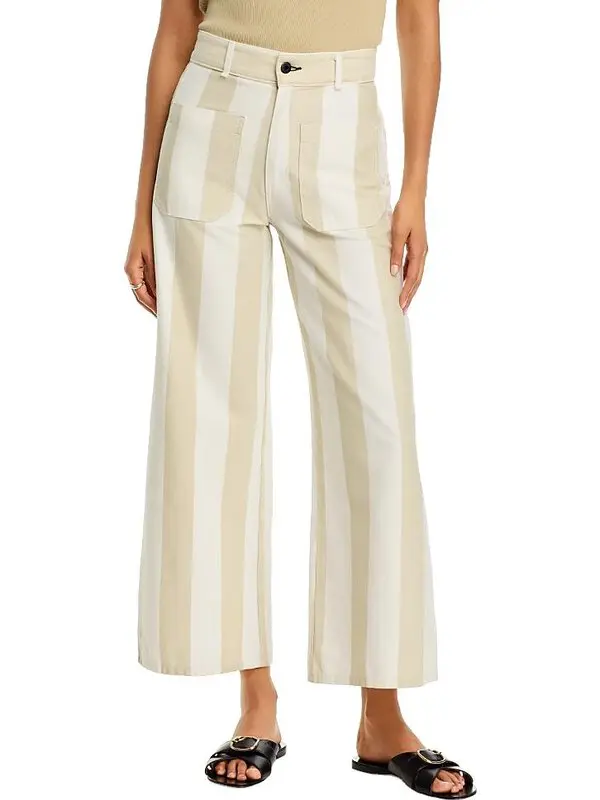 ASKK NY Cropped Sailor High Rise Jeans - Sand Stripe