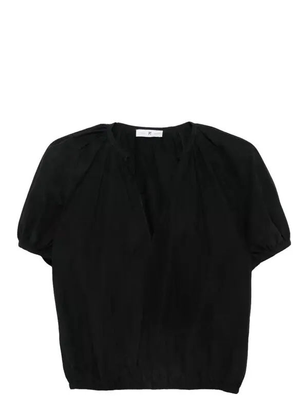 PT TORINO Teresa Puff-sleeve Blouse - Black