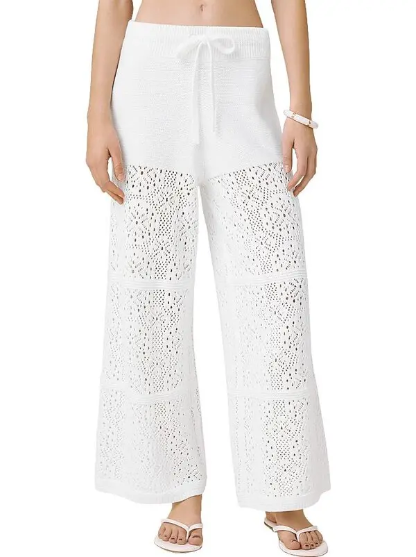Splendid Beckham Crocheted Sweater Pants - White