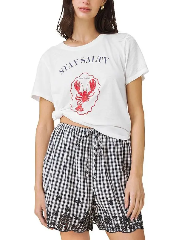 Splendid Stay Salty" Graphic T-shirt - Lobster