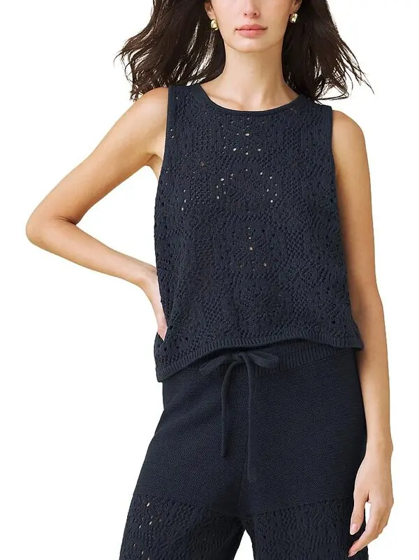 Splendid Beckham Crocheted Sweater - Navy