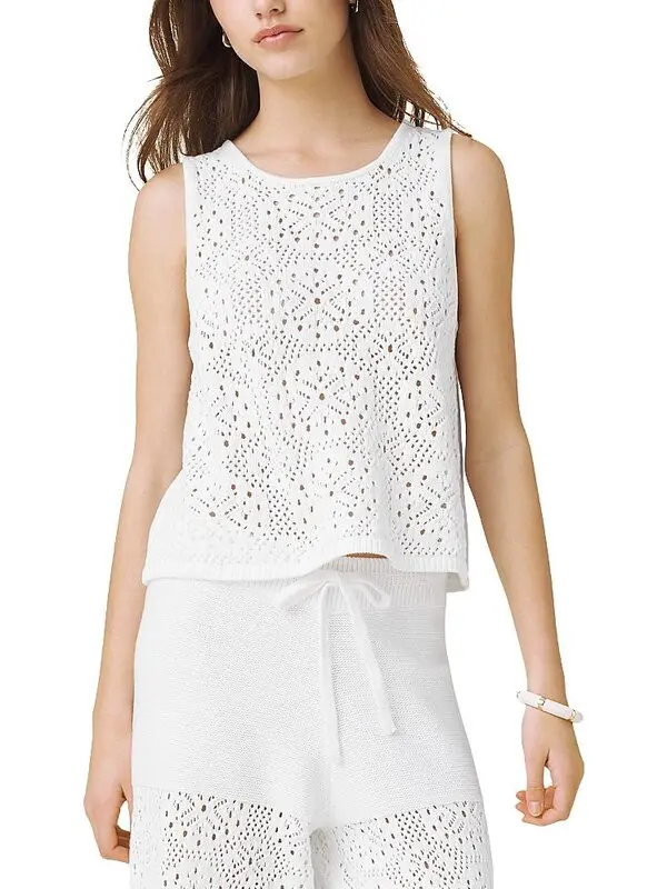 Splendid Beckham Crocheted Sweater - White