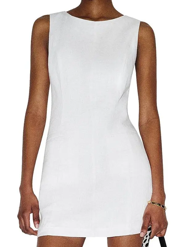 REFORMATION Citron Linen Mini Dress - White