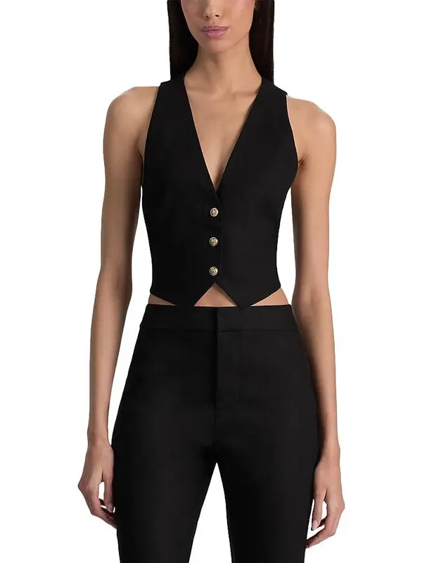 Alice + Olivia Donna Vest - Black