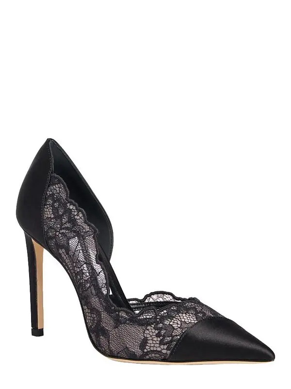 JIMMY CHOO Brigitte 100 Lace And Satin Pumps - Black/black