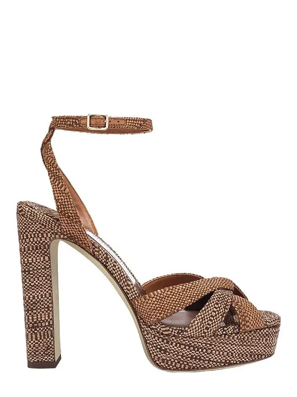 JIMMY CHOO Kove 120 Platform Sandals - Chocolate Tan