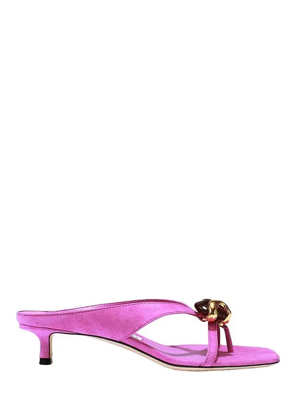 JIMMY CHOO Emeri Stone 35 Suede Sandals - Violet Orchid/dark Amber