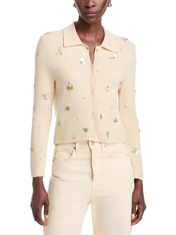 Simkhai Embellished Cardigan - Stone