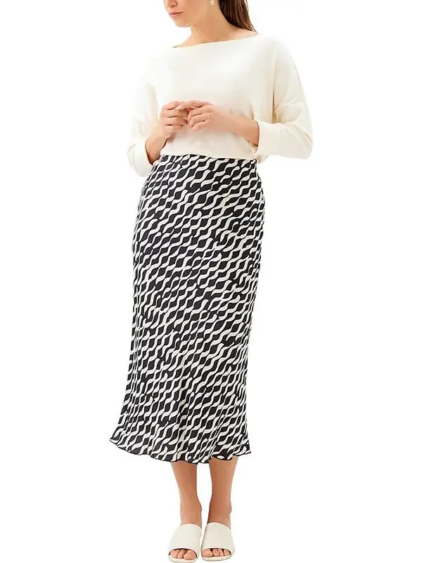 Karen Kane Satin Bias Cut Skirt - Print