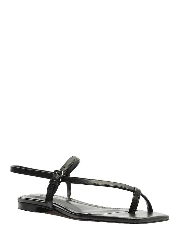 Schutz Lisa Flat Sandals - Black