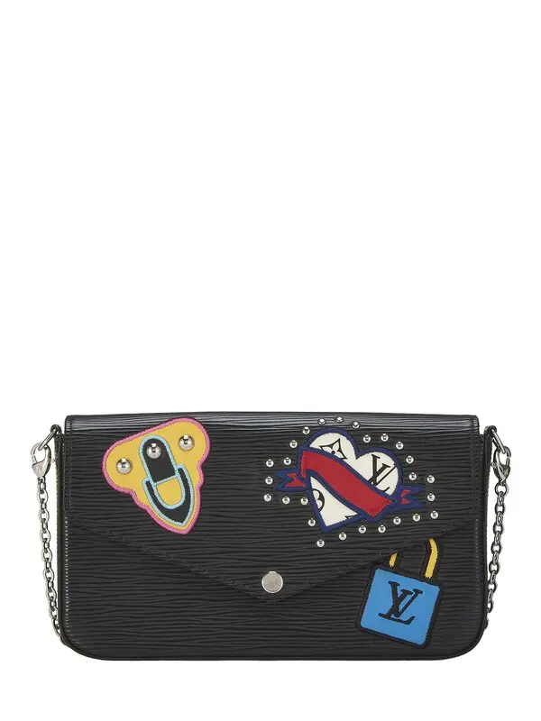 LOUIS VUITTON Epi Patches Felicie Shoulder Bag - Black
