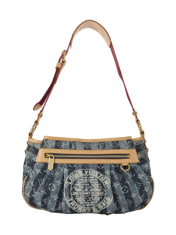 LOUIS VUITTON Monogram Denim Baggy Shoulder Bag - Blue