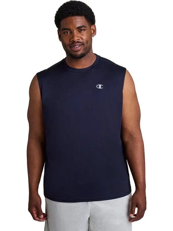 Champion Sport Muscle Tank With Reflective C Logo - Deep Navy