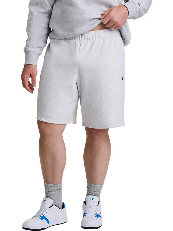 Champion Powerblend Fleece Midweight Short 10-inch Inseam - Platinum Silver Heather