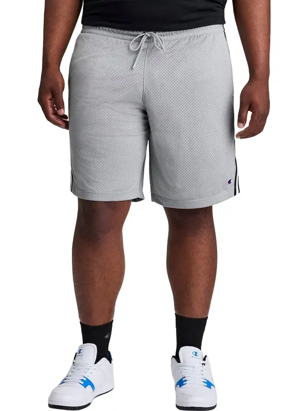 Champion Big & Tall Lacrosse Mesh Shorts With Vintage Taping - Quarry