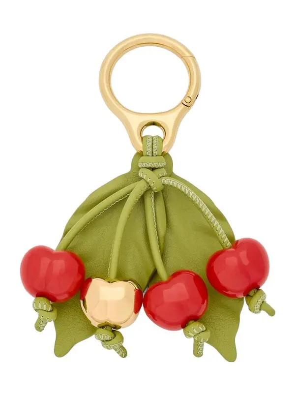 Loewe Cherry Charm With Gold Finish Hoop - Green