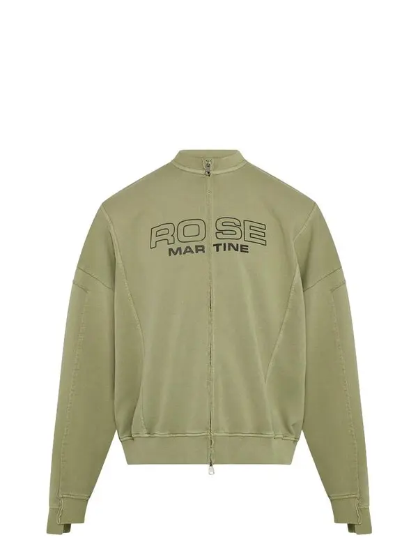 Martine Rose Zip Up Crew Sweatshirt - Green