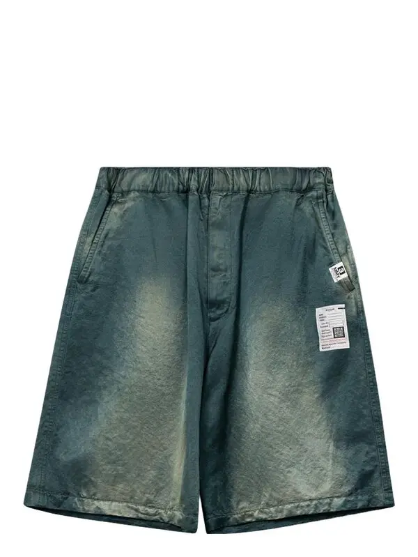 Mihara Yasuhiro Sun Faded Satin Shorts - Green
