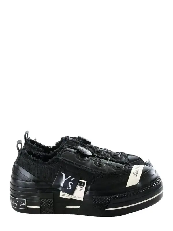 Y’s Frayed Edge Low-top Sneakers - Black
