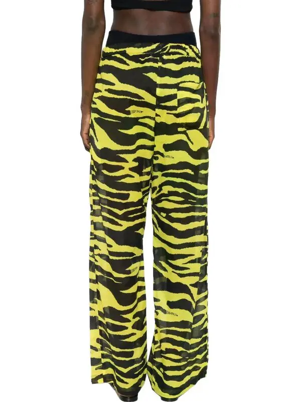Attico Zebra Print Drawstring Trousers - Yellow