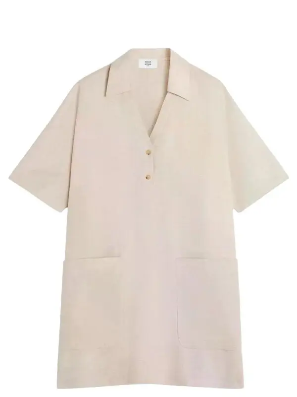 Maison Kitsuné Mini Short-sleeve Pocket-detail Dress - Neutrals