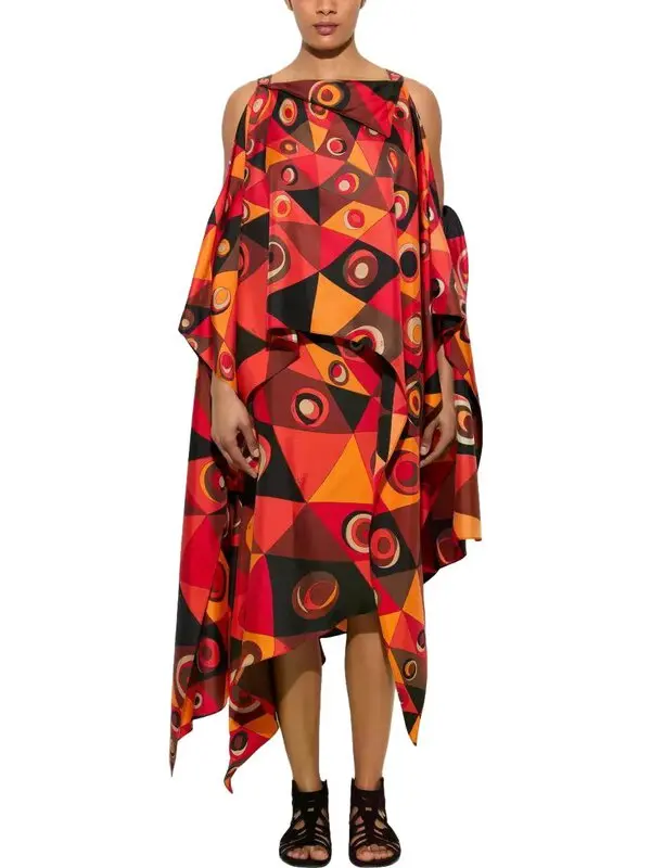 Emilio Pucci Long Foulard Dress - Red